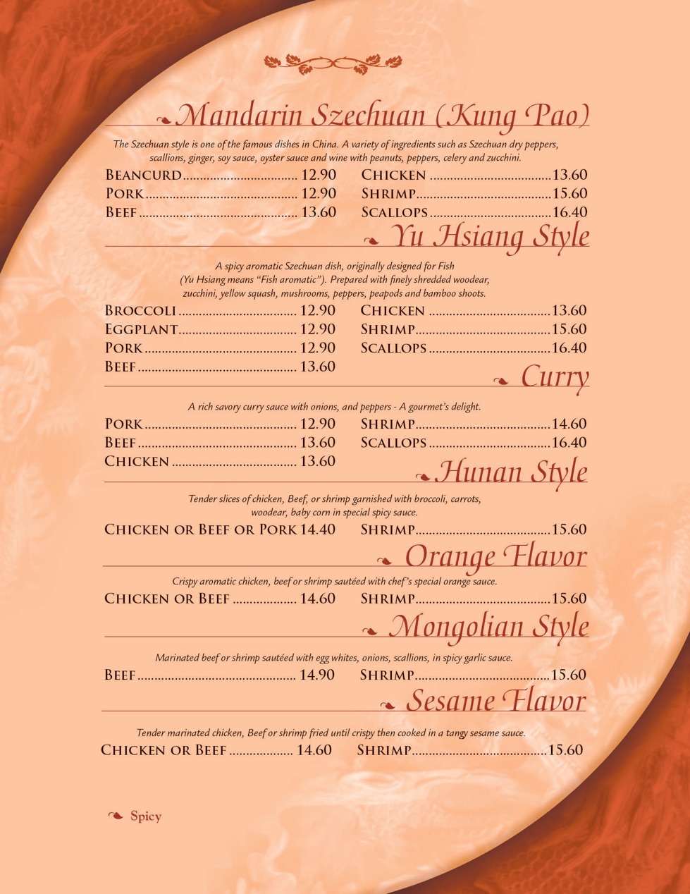 Quans Kitchen Menu Page 6 MANDARIN SZECHUAN