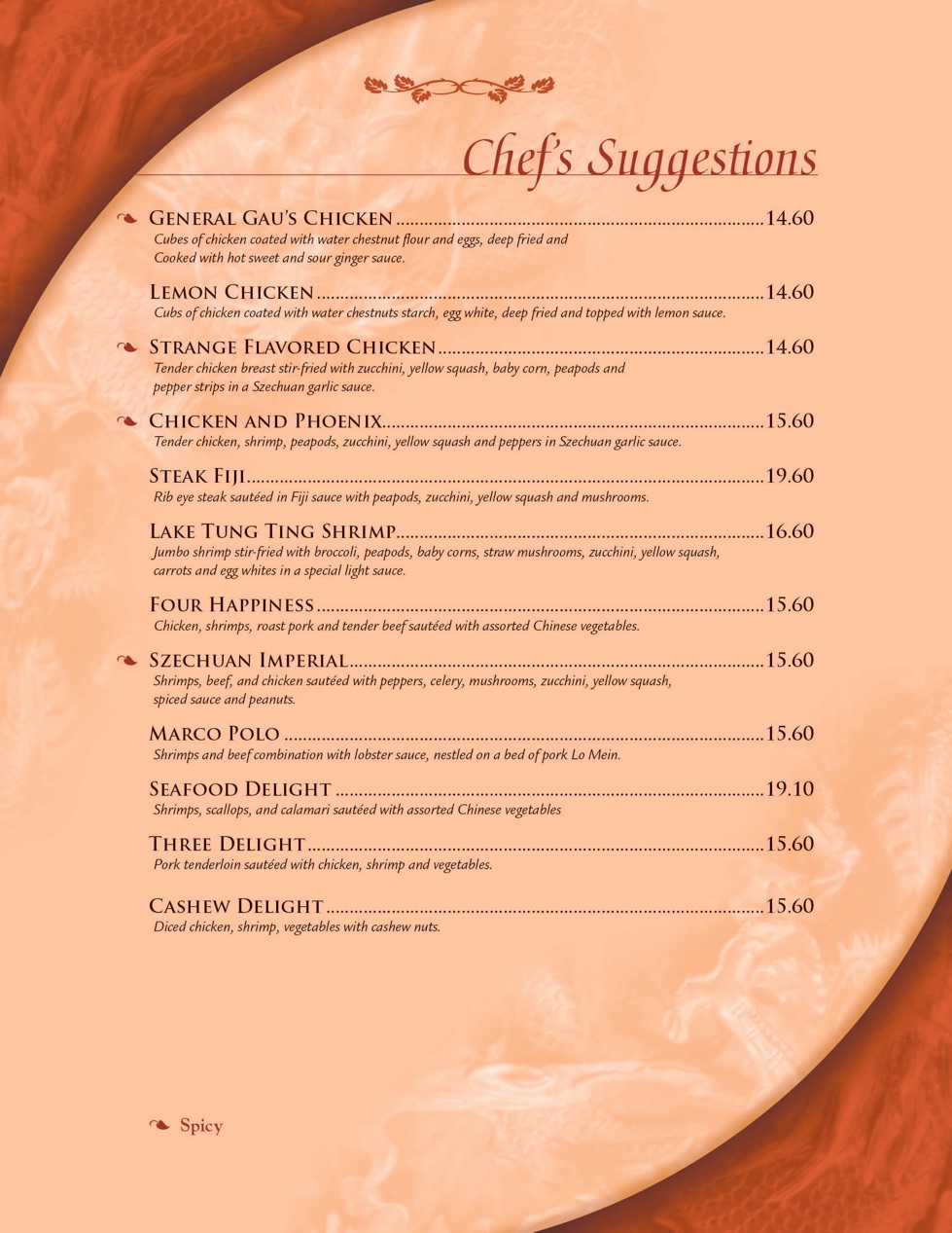 Quans Kitchen Menu Page 7 Chefs Suggestions